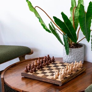 Brown Chess Board With Wenge and Oak Wood, for Chess Players Perfect ...