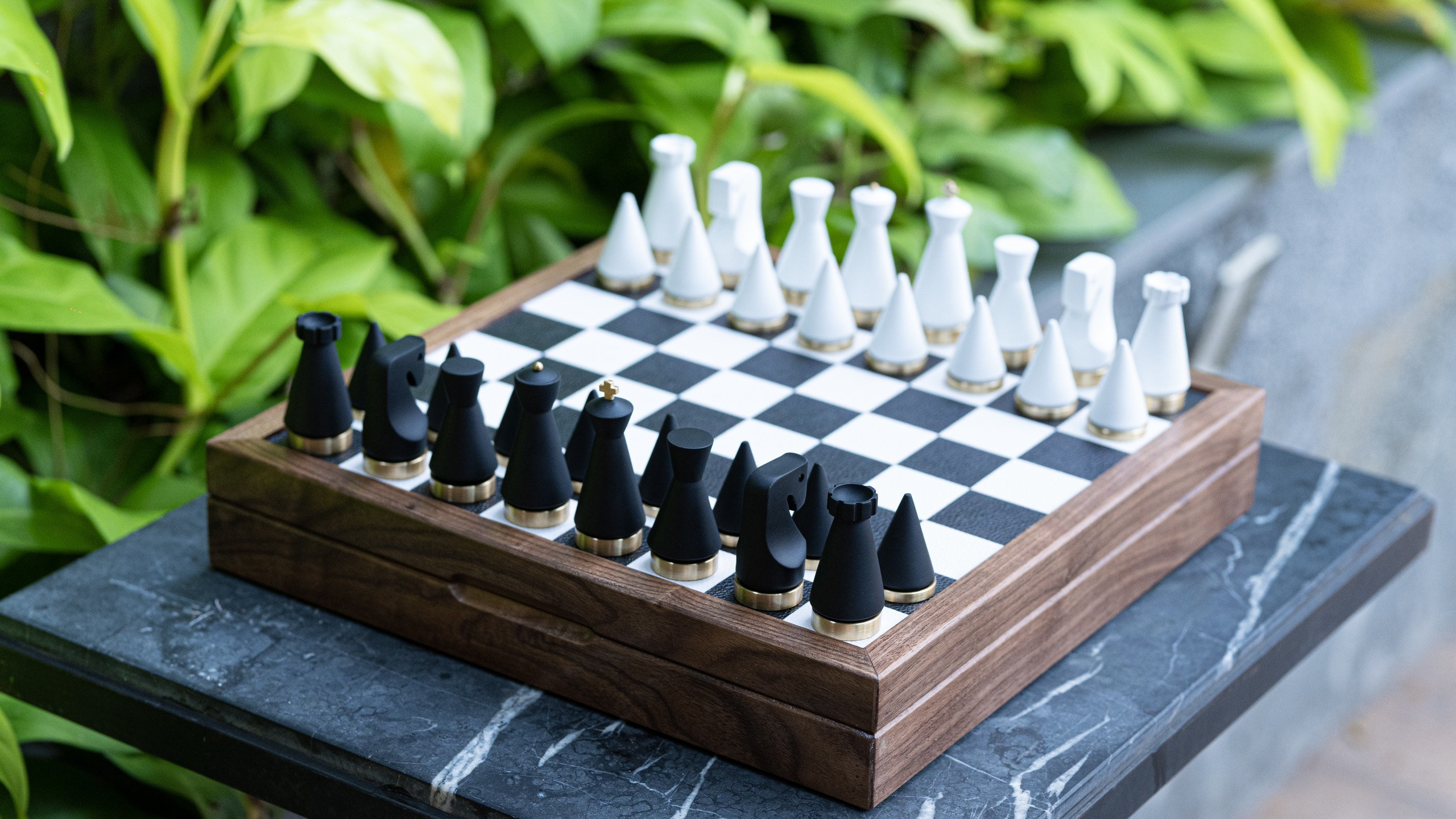 Premium Chess Set, Resin Chess Pieces, Handmade Chess Board, Walnut ...