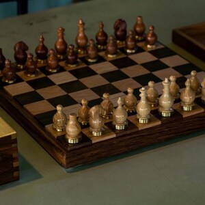 Brown Chess Board With Wenge and Oak Wood, for Chess Players Perfect ...