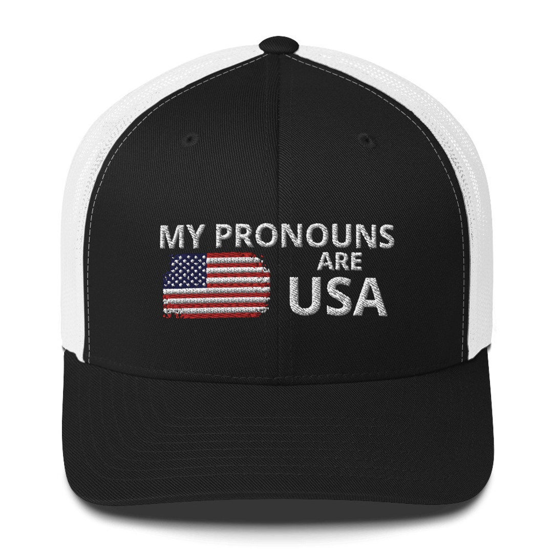 My Pronouns Are USA Hat, American Flag Patriotic Cap, Funny My Pronouns ...