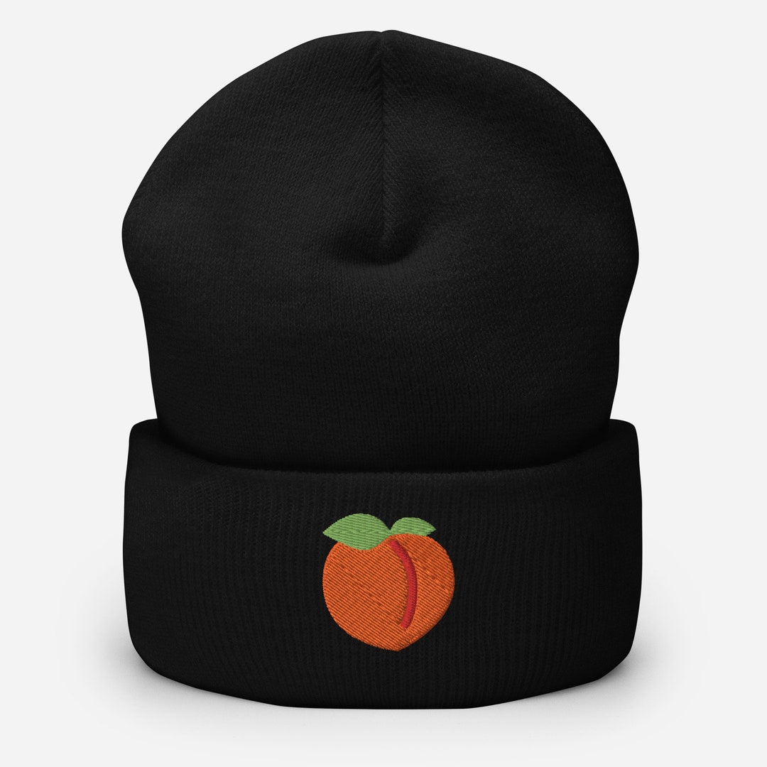 Peach Beanie, Peach Emoji Cap, Peach Booty Emoji Hat, Peachy Booty ...