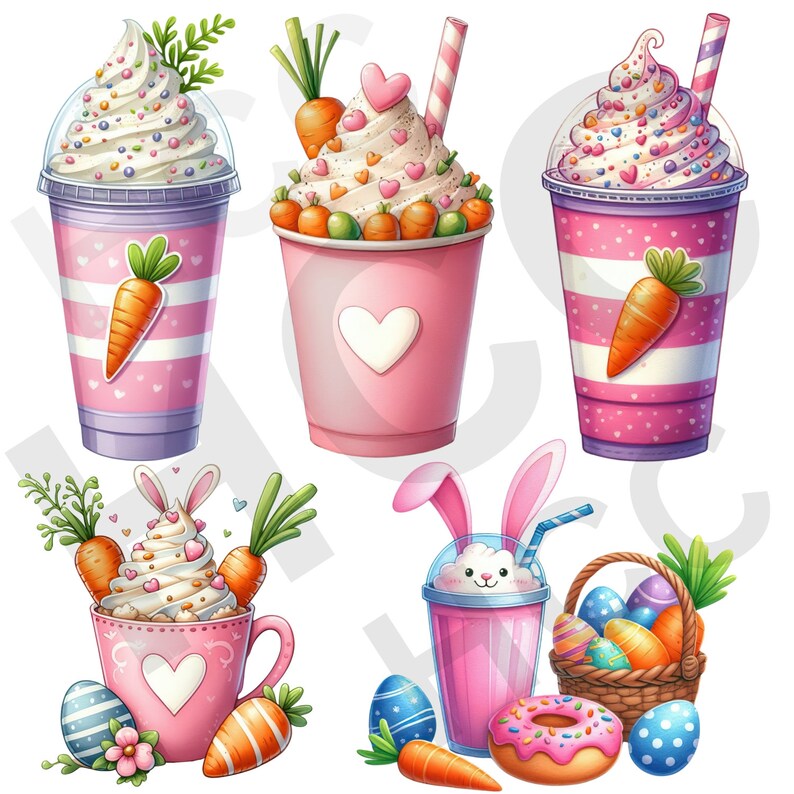 Watercolor Easter Clipart Bundle, Spring Clipart,easter Bunny,easter ...