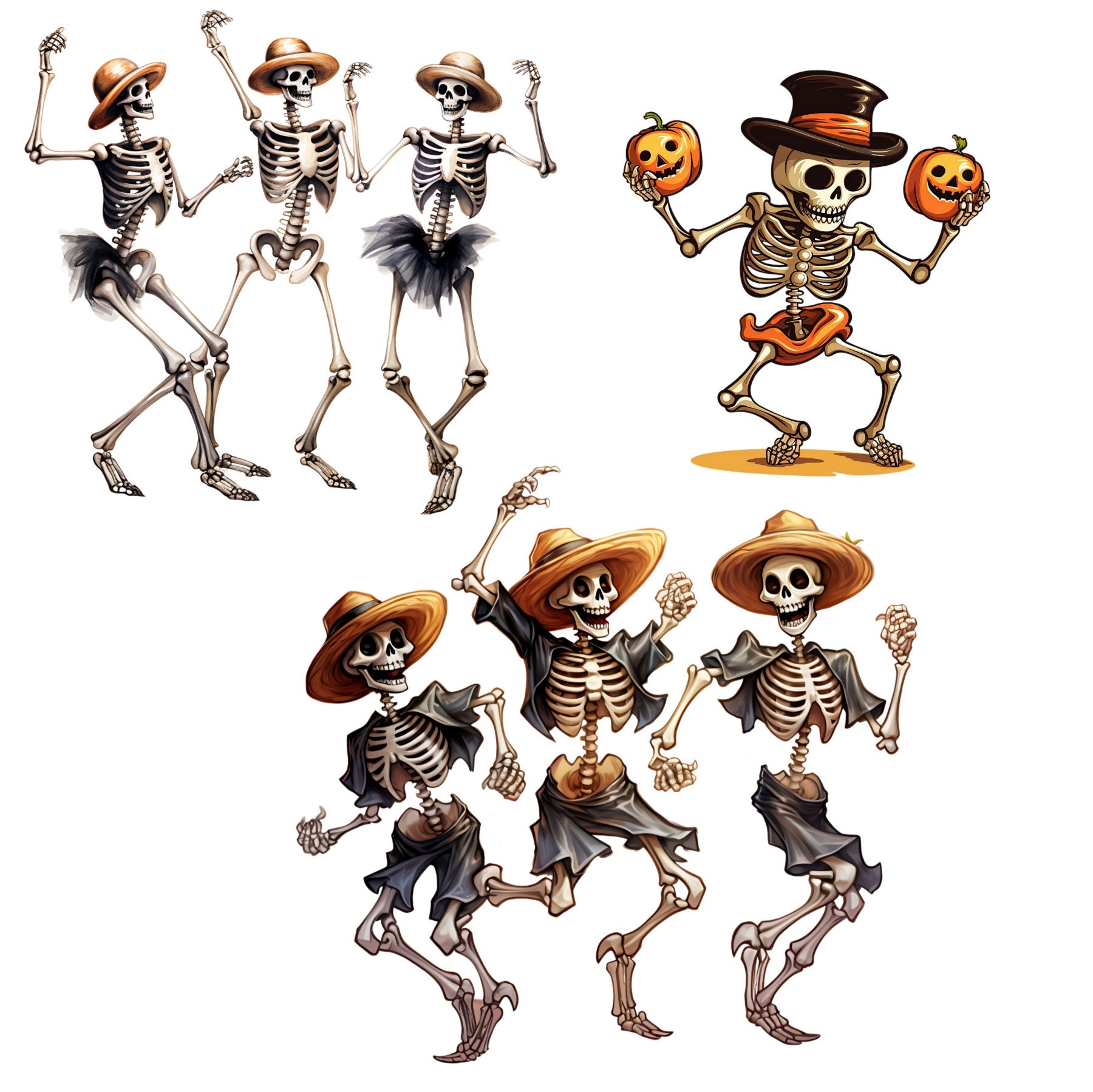 Dancing Skeleton Clip Art Halloween Clip Art Skeleton Clip - Etsy