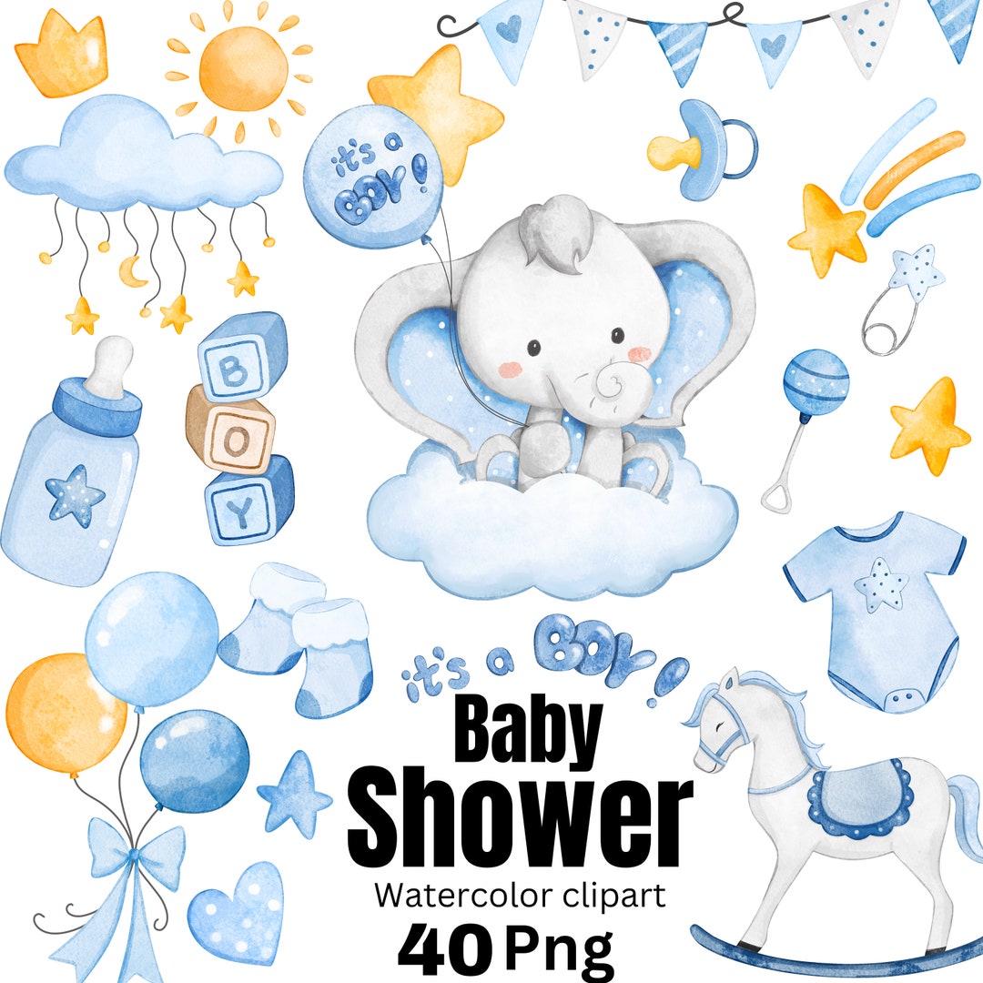 Watercolor Baby Boy Clipart, Newborn Baby, Nursery Clipart, Baby Decor ...