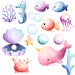 Cute Mermaid Watercolor Clipart Little and Magical Under the Sea ...