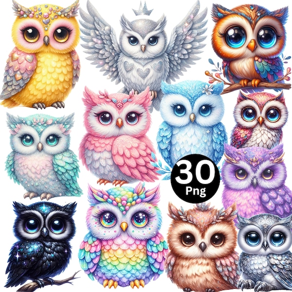 Pink Owl Clipart - Etsy