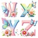 Watercolor Floral Alphabet Collection Clipart,36pngpastel Alphabet ...