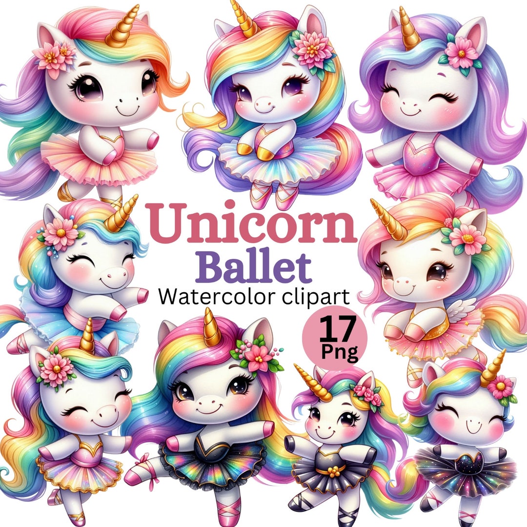 11baby Unicorn Watercolor Clipart Png, Unicorn Clip Art, Cute Unicorn ...