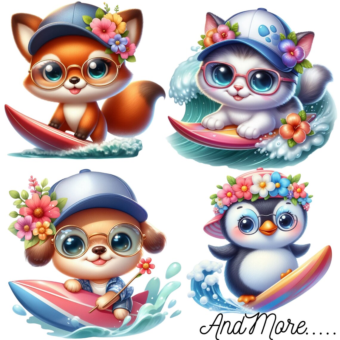 Beach Day Clipart Bundle, Watercolor Summer,cute Undersea, Vacation Png ...