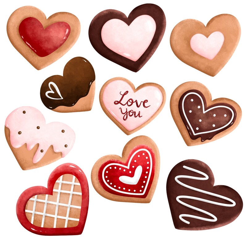 Watercolor Valentine's Day Clipart, Watercolor Romantic Clipart,red ...