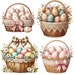 Easter Baskets Watercolor Clipart Bundle 25 PNG Floral Egg Basket ...