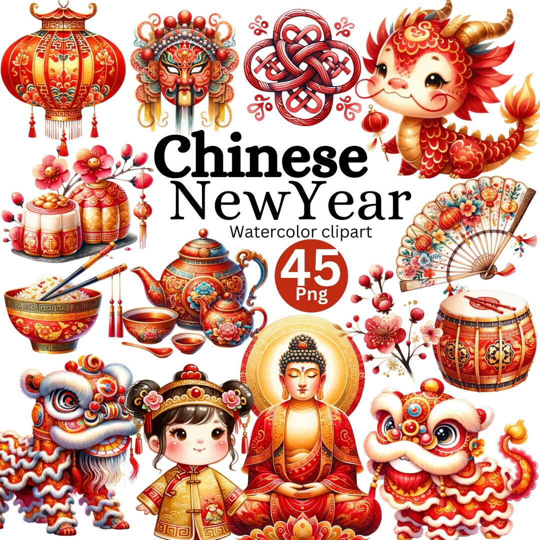 Chinese New Year Clipart, Chinese Festive Clipart, Chinese New Year ...