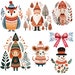 50PNG Watercolor Scandinavian Christmas Clipart, Christmas Flok Art ...