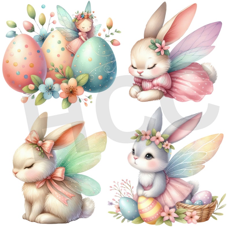 Watercolor Easter Clipart Bundle, Spring Clipart,easter Bunny,easter ...