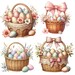 Easter Baskets Watercolor Clipart Bundle 25 PNG Floral Egg Basket ...