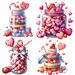 Watercolor Valentines Chocolates Clipart, Candy Jar Valentines Day ...