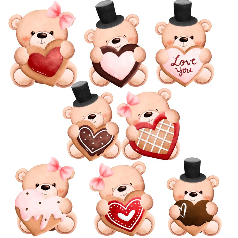 Watercolor Valentine's Day Clipart, Watercolor Romantic Clipart,red ...