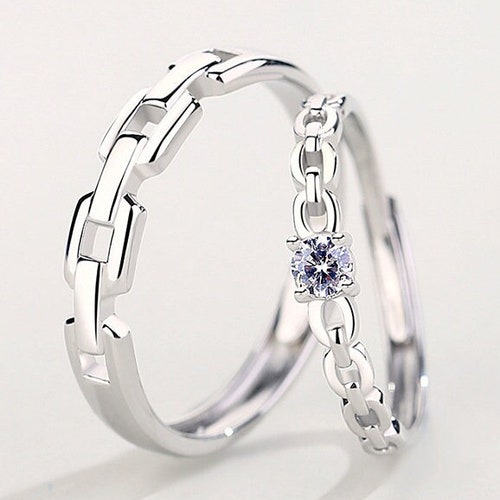 Entangled Love Couple Matching Silver Rings Sets Promise Ring - Etsy
