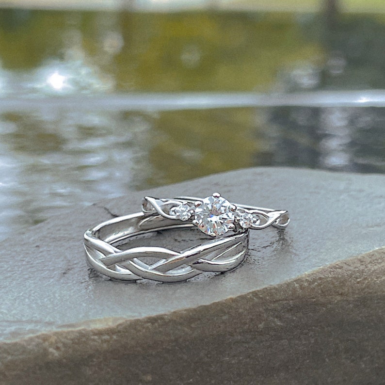 Entangled Love Couple Matching Silver Rings Sets, Promise Ring Sets for ...