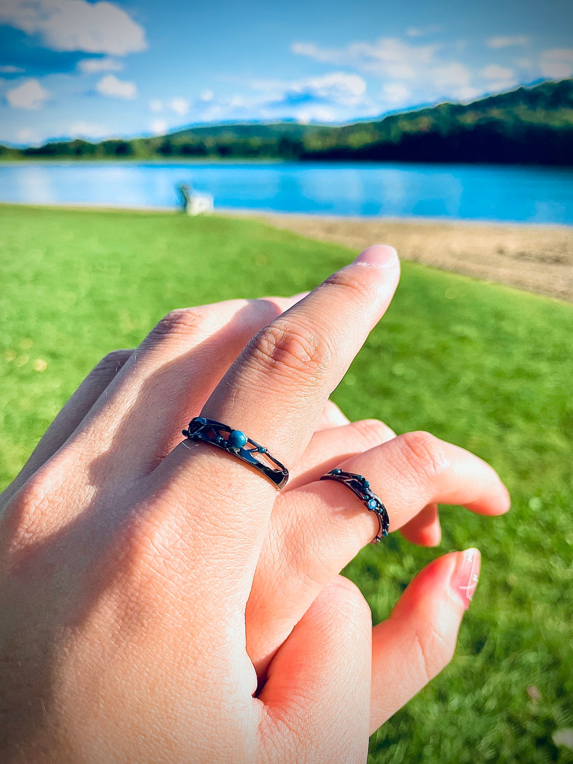 Black Galaxy Zodiac Cute Couple Matching Rings Anime Space - Etsy