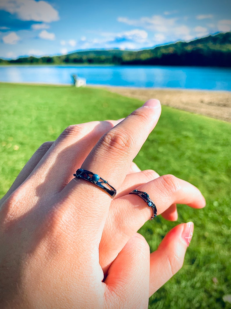 Black Galaxy Zodiac Cute Couple Matching Rings Anime Space - Etsy