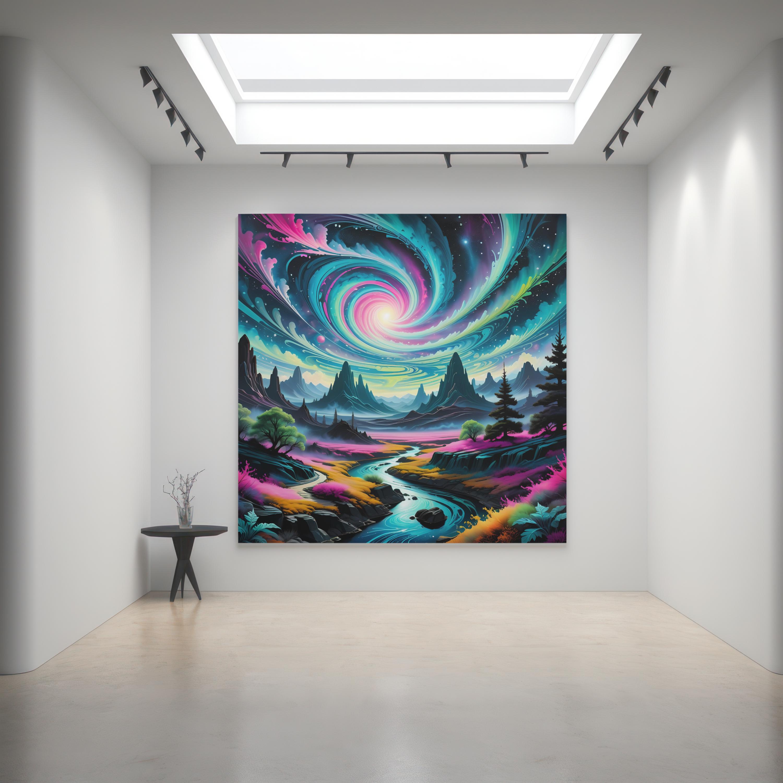 Surreal Galaxy Landscape Poster: Vibrant Cosmic Wall Art - Etsy