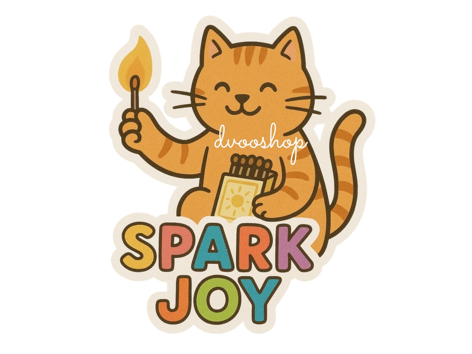 Spark Joy Cat Sticker – Laminated Vinyl, 2.5" - Etsy