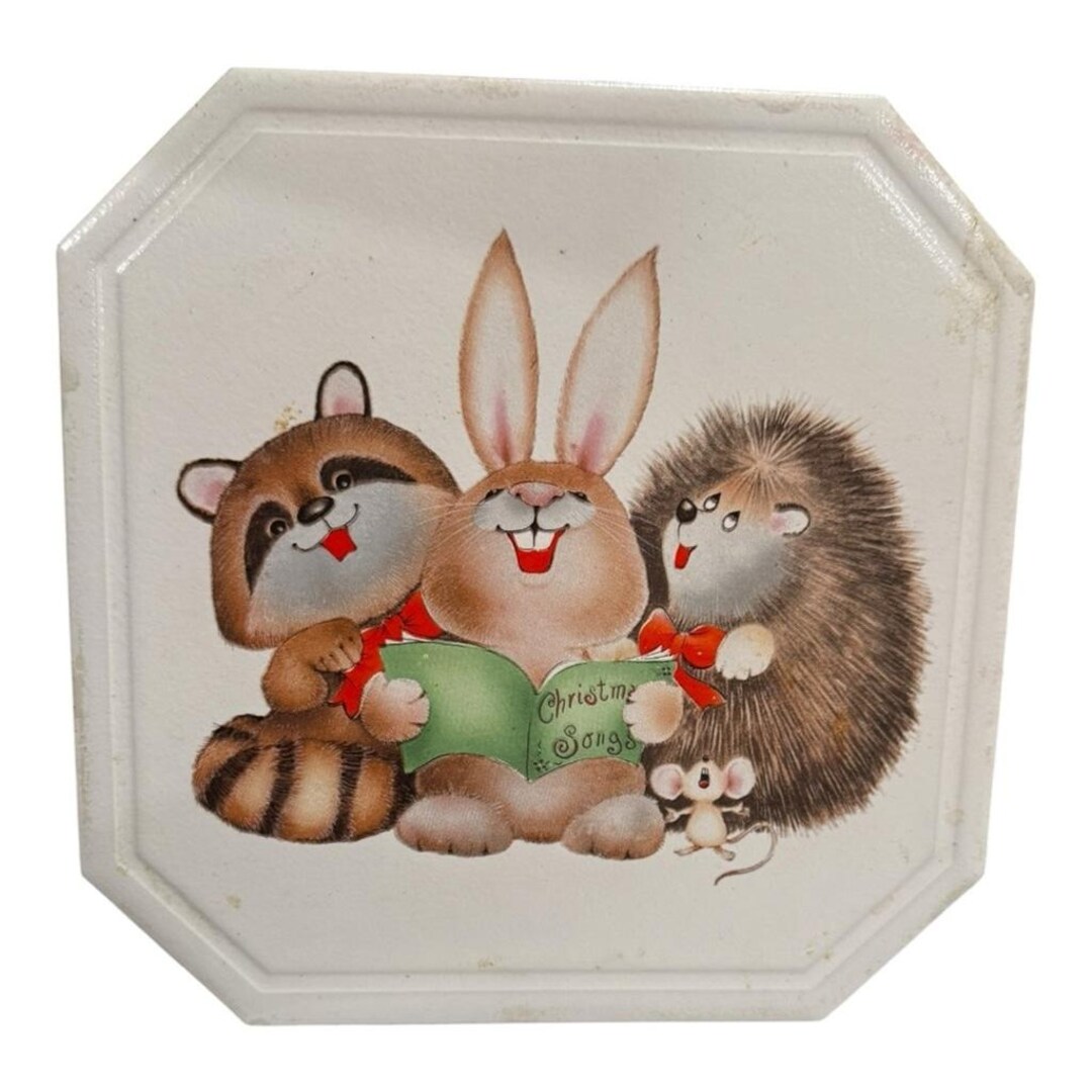 Vintage 1994 Annette Smith Christmas Animals Decorative Trivet / Plaque ...