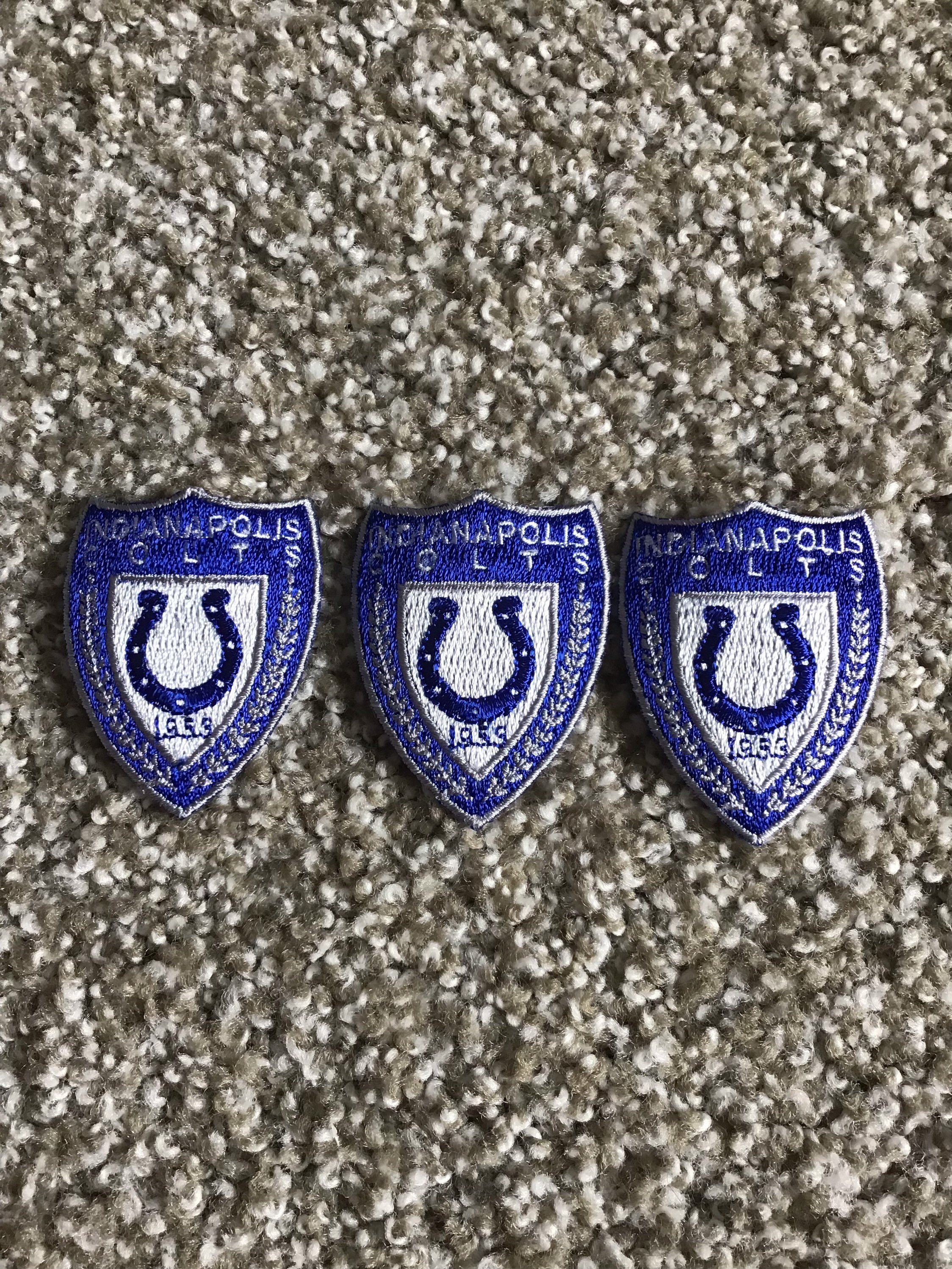 3 Indianapolis Colts Vintage Old School Logo Patches Brand New Rare ...