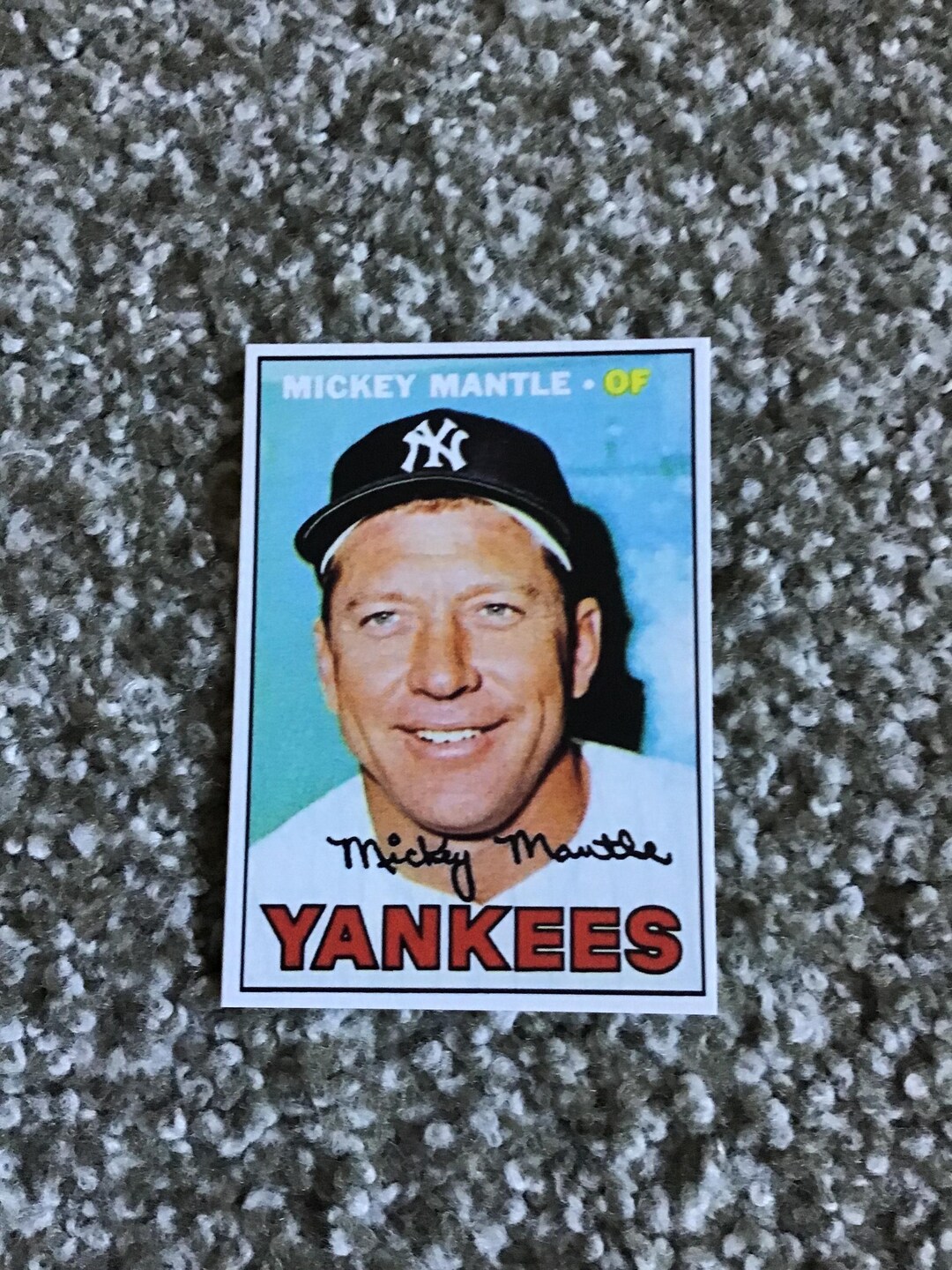 New York Yankees Mickey Mantle 1967 Topps Baseball Reprint Card 150 ...