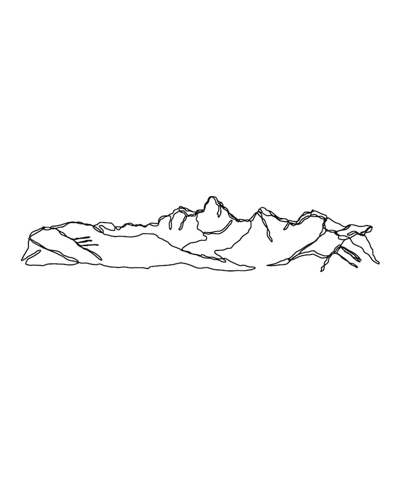 Grand Tetons Minimalist One Line Drawing Digital Download Printable Art ...