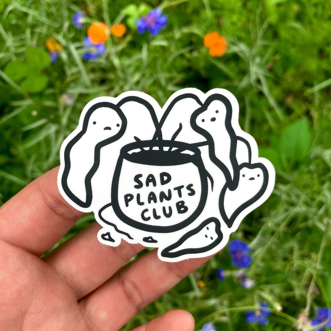 Sad Plants Club Vinyl Sticker - Etsy
