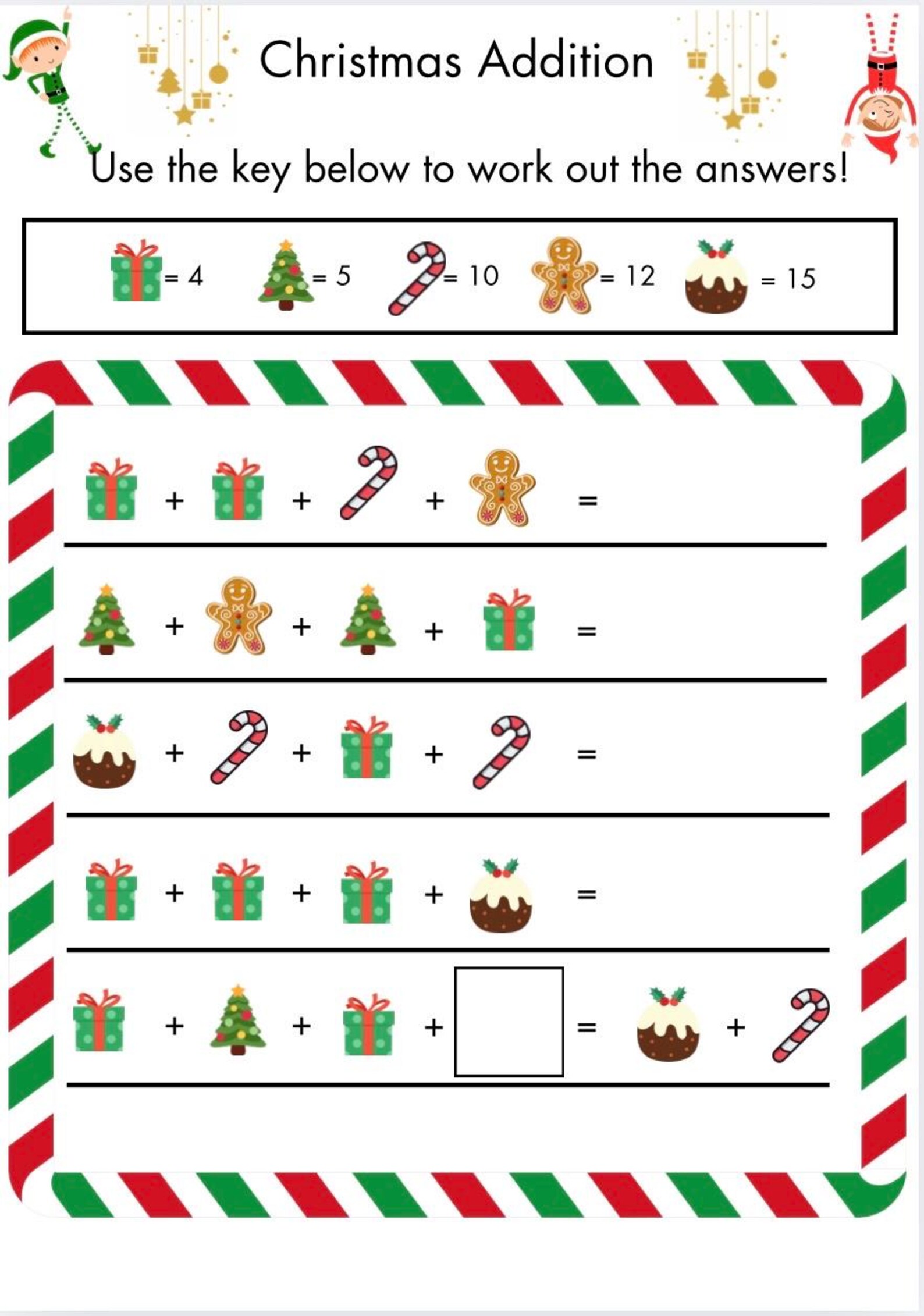 Christmas Addition Fun Sheets Downloadable A4 Printables Perfect for ...