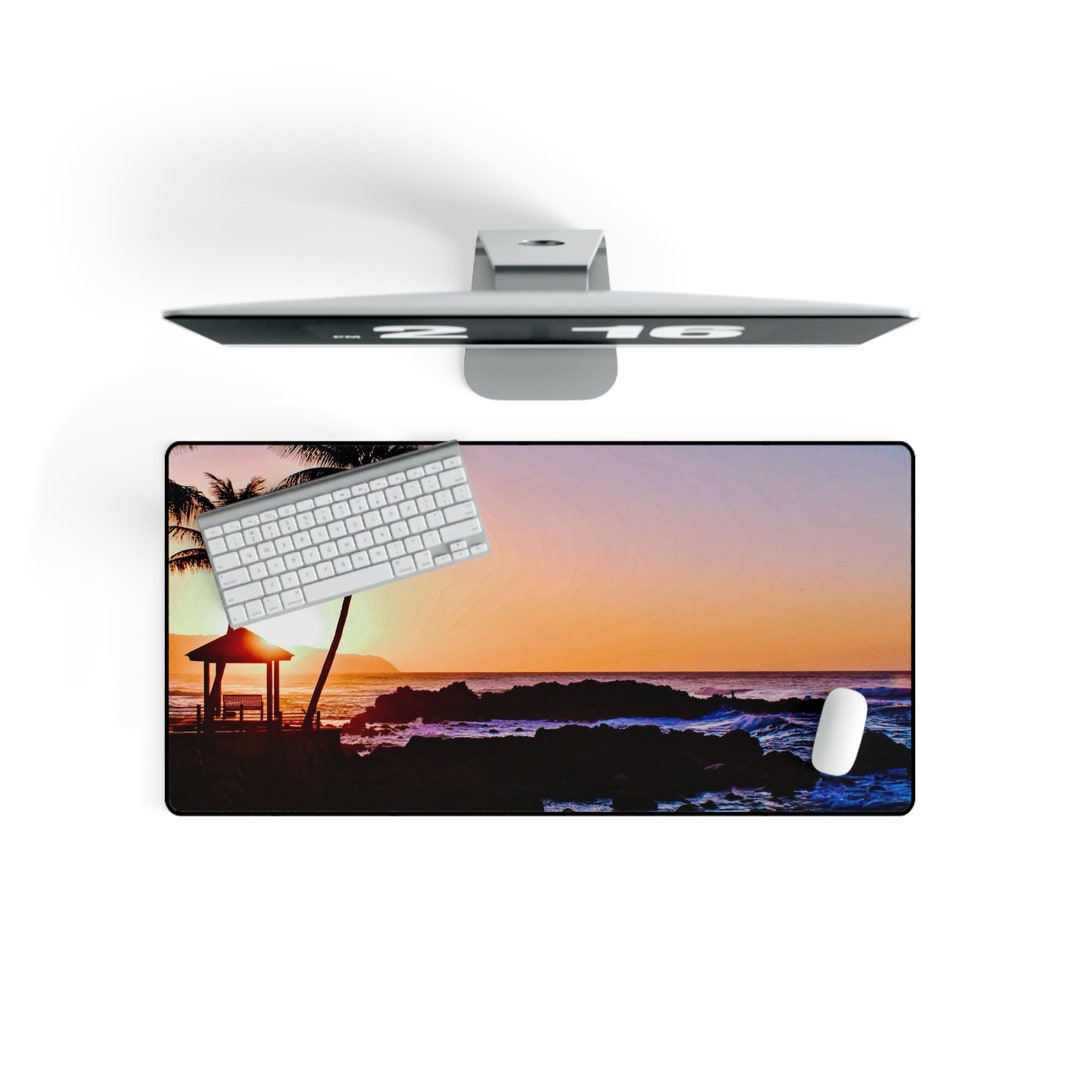 Hawaiian Sunset Desk Mat Hawaii Beach Desk Mats Office Desk Accessories ...