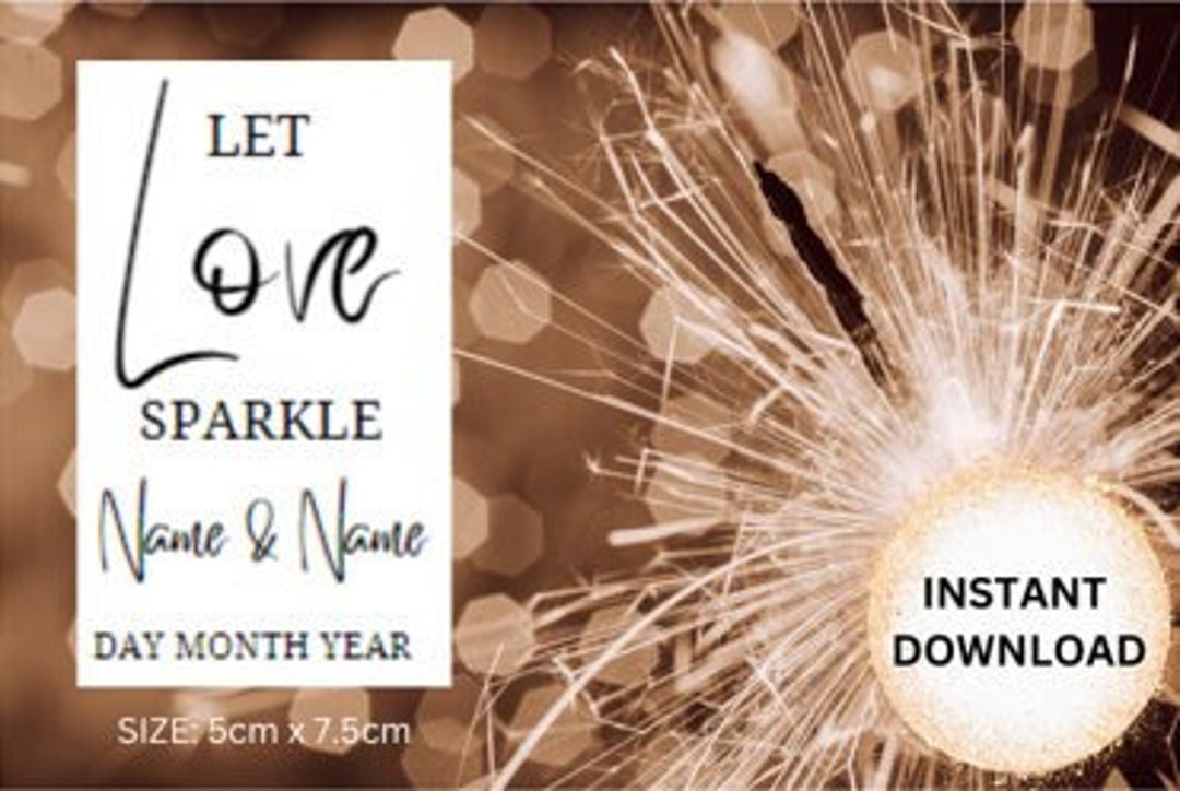 Wedding Sparkler Tag Template, Let Love Sparkle, Wedding Send Off ...