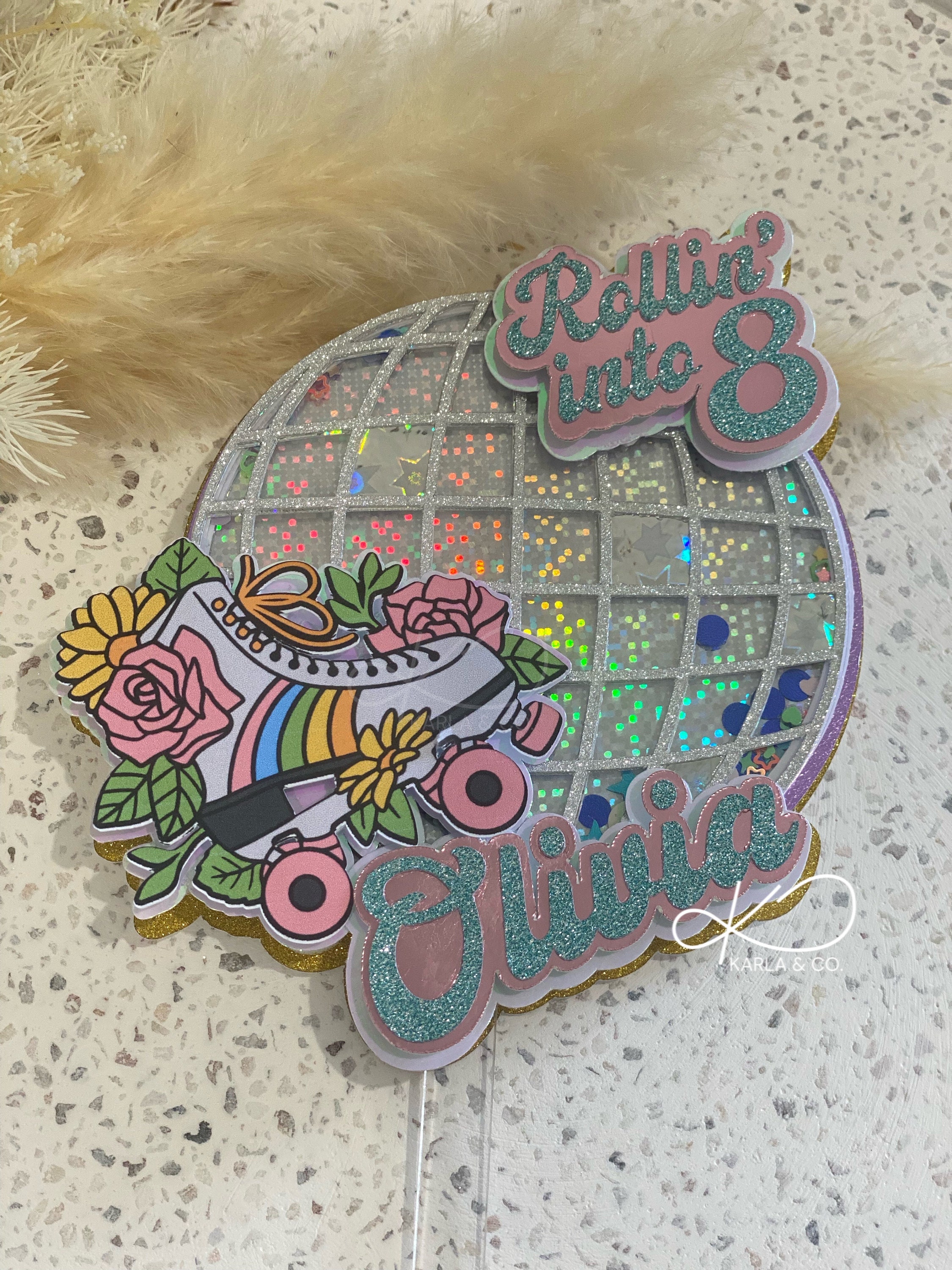 Roller Skating Cake Topper Skating Shaker Cake Topper Rollin' Into ...