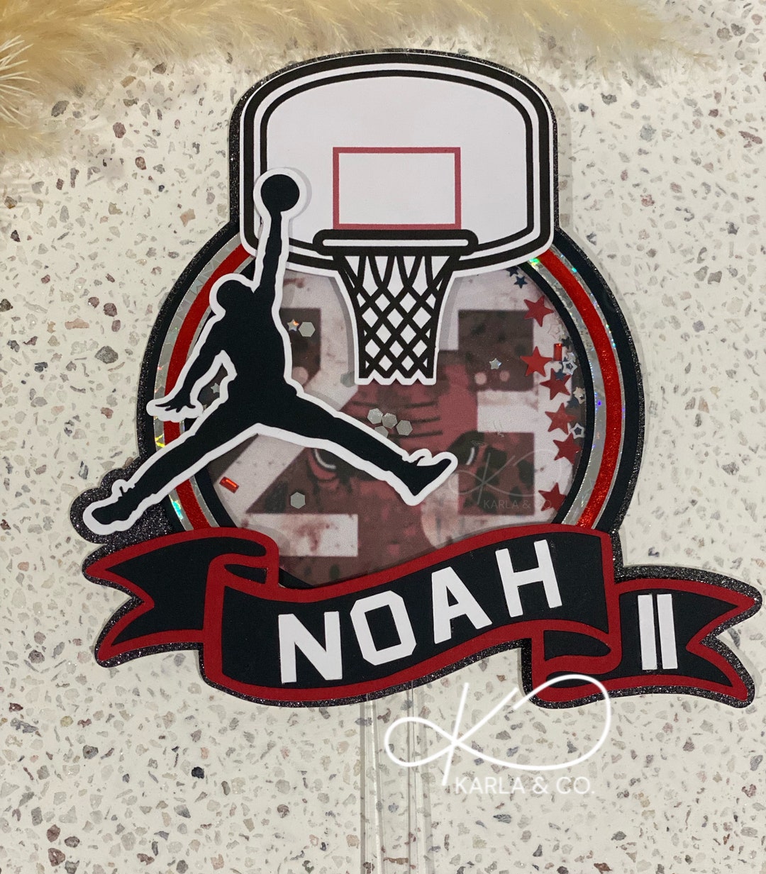 Jordan Cake Topper | Jumpman | Jordan Inspired | Basketball | Shaker 3D ...