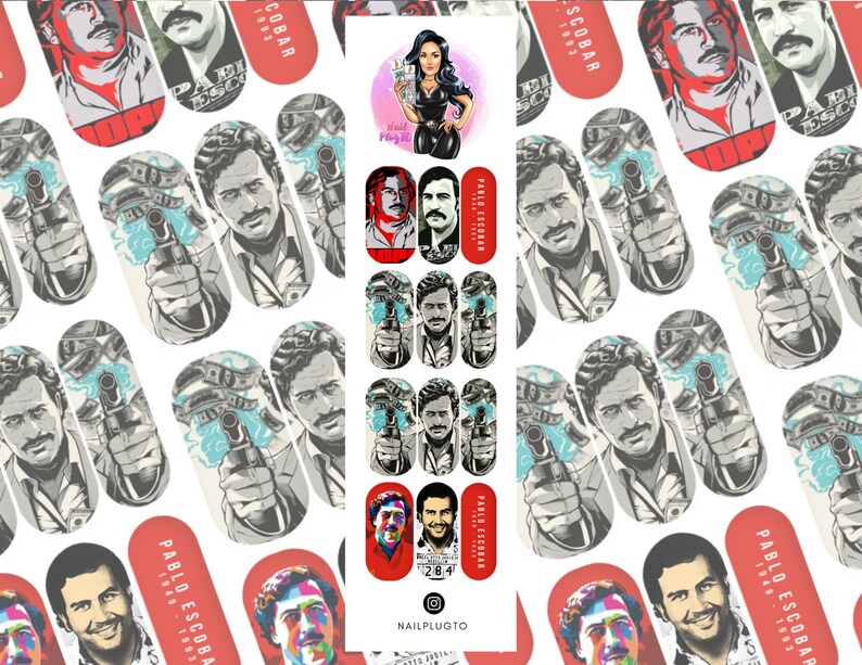 Pablo Escobar Nail Decals Waterslide Decals Nail Art - Etsy Canada