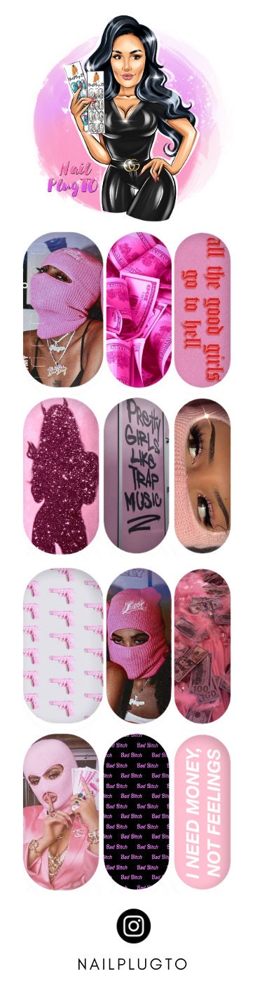 Baddie Nail Decals Waterslide Decals Nail Art Nail - Etsy