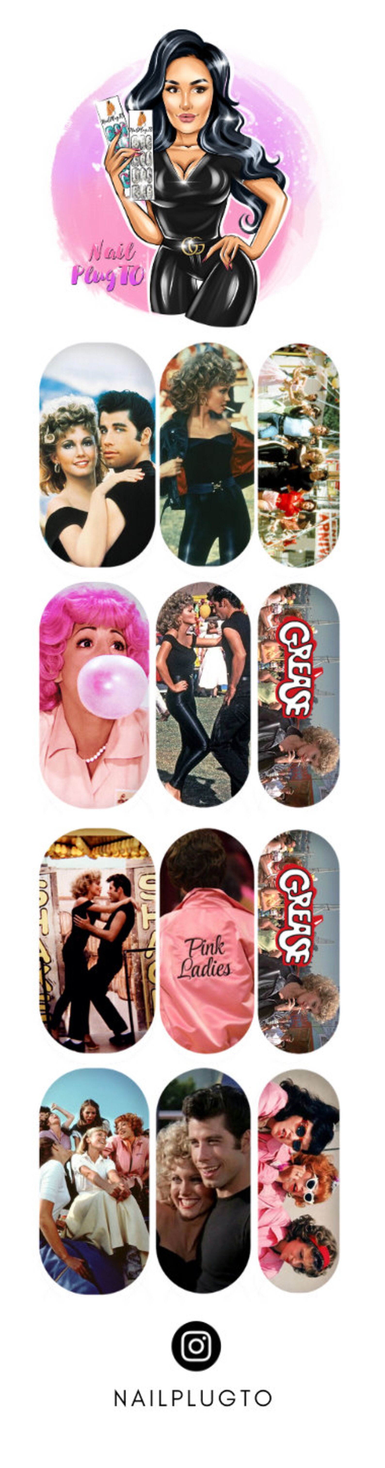 Grease Nail Decals Waterslide Decals Nail Art Nail Etsy