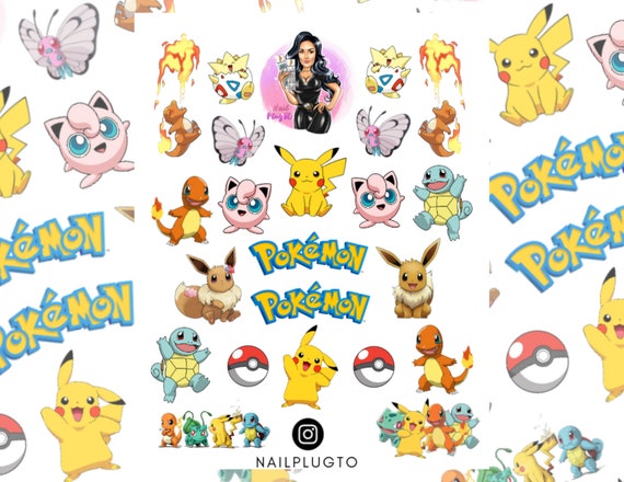 Pokemon Nail Decals Waterslide Decals Nail Art Nail - Etsy UK