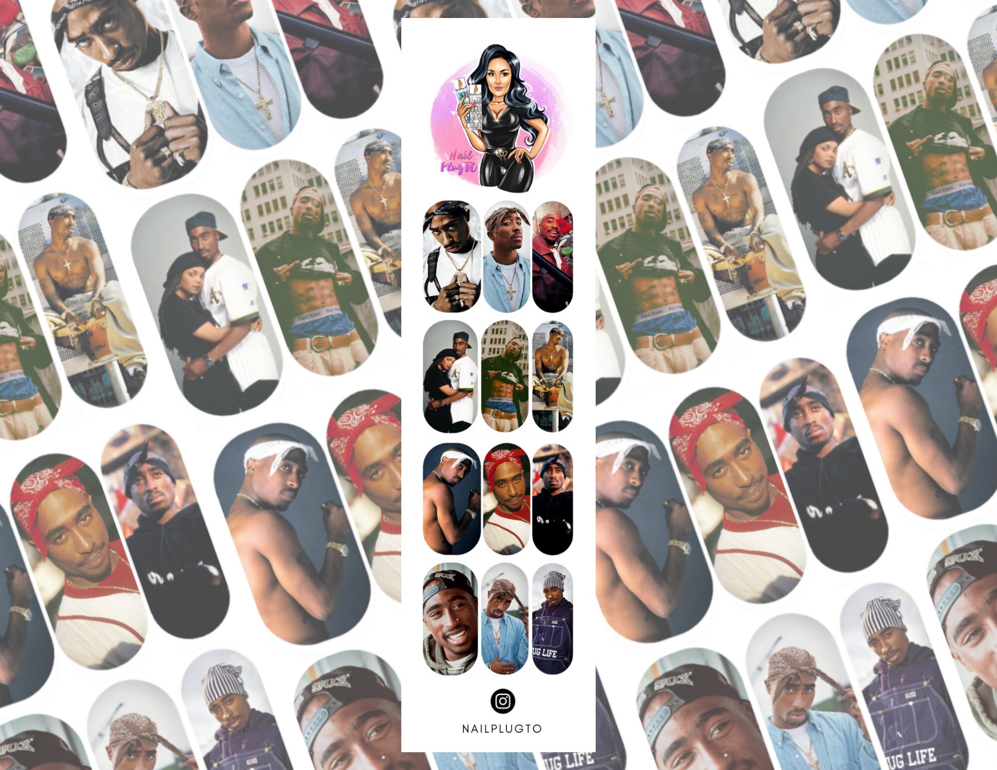 Tupac Nail Decals Waterslide Decals Nail Art Nail - Etsy
