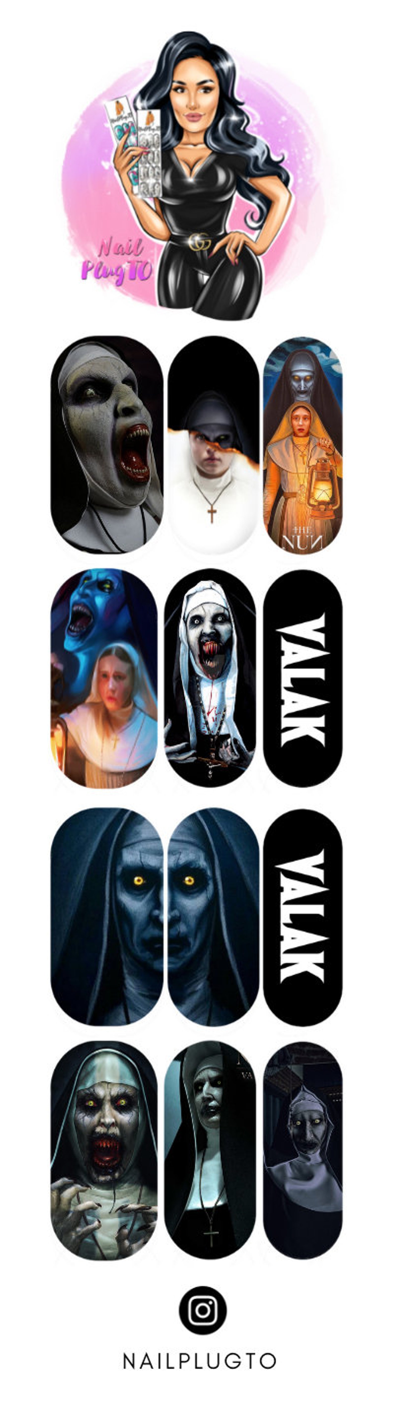 The Nun Nail Decals Waterslide Decals Nail Art Nail - Etsy