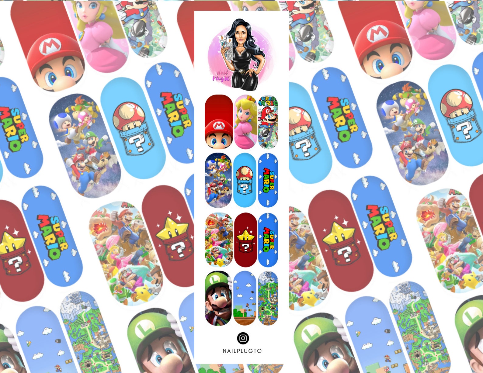 Super Mario Nail Decals Waterslide Decals Nail Art Nail - Etsy