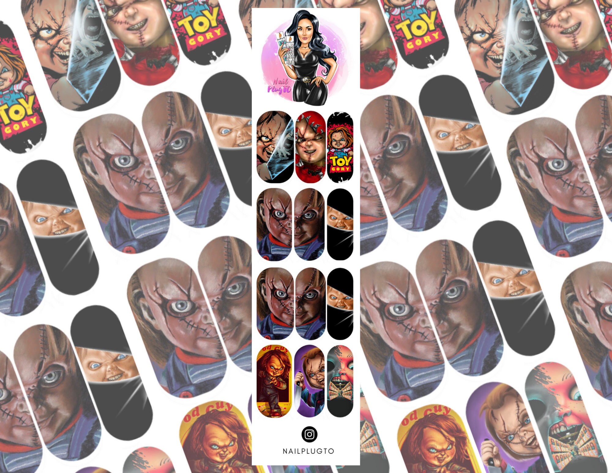 Chucky Nail Decals Waterslide Decals Nail Art Nail - Etsy Canada