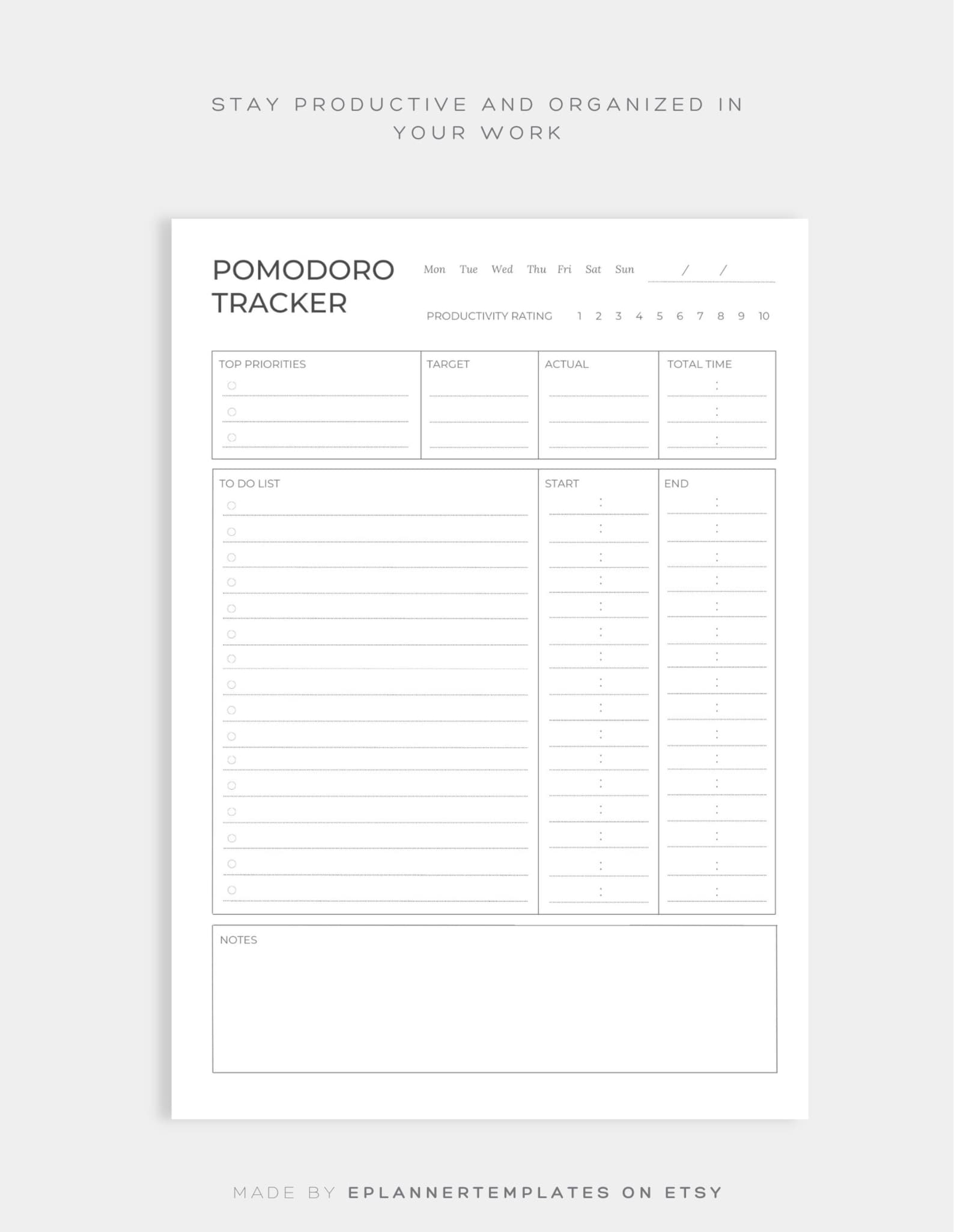 Pomodoro Tracker, Pomodoro Planner, Time Management, Productivity ...