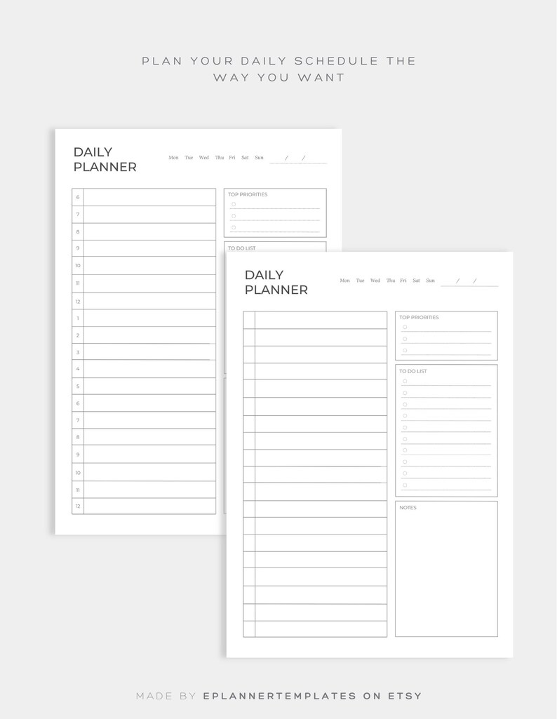 Minimalist Daily Planner, Digital/printable, Productivity Planner ...