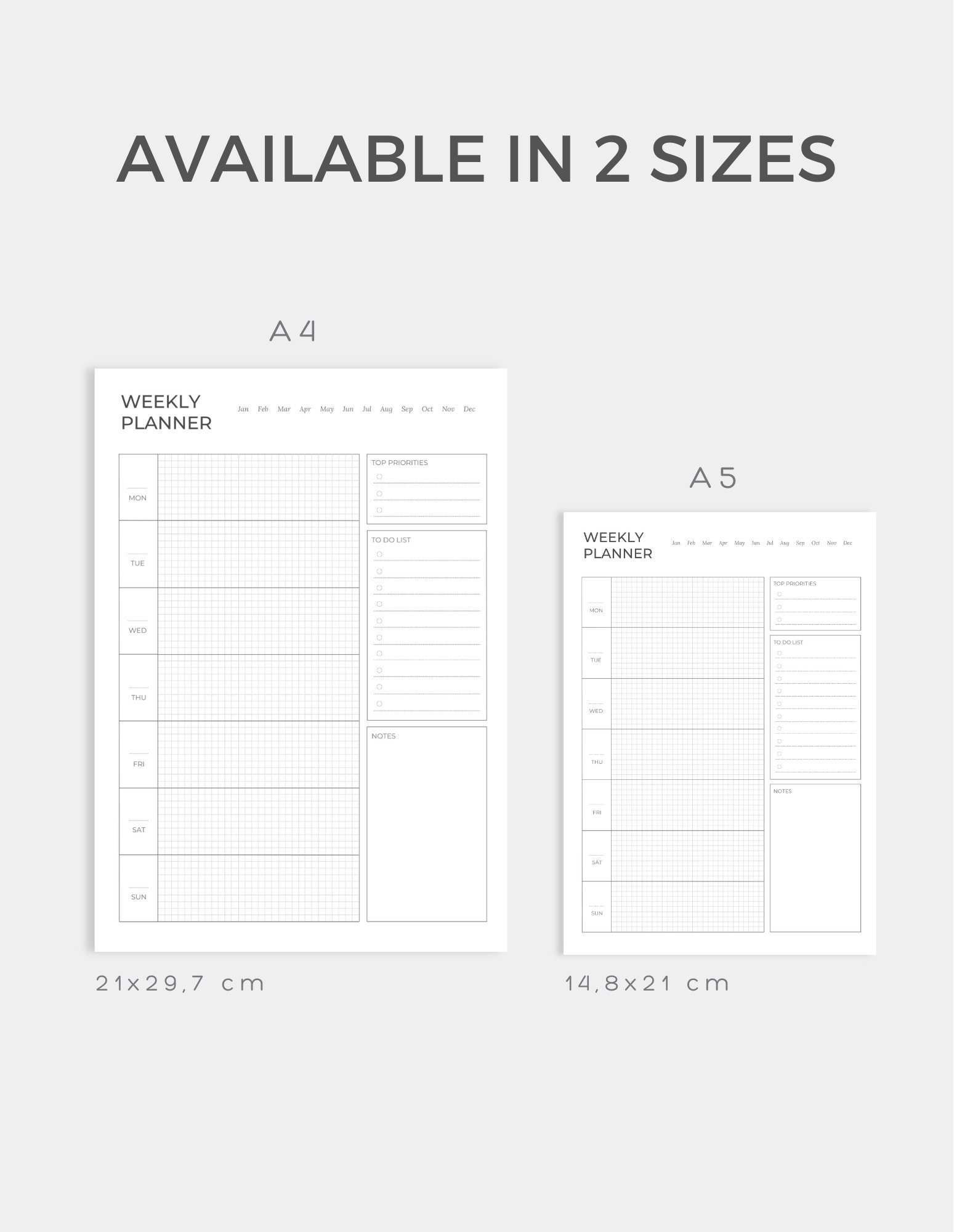 Minimalist Weekly Planner, Weekly Desk Planner, Printable/digital ...