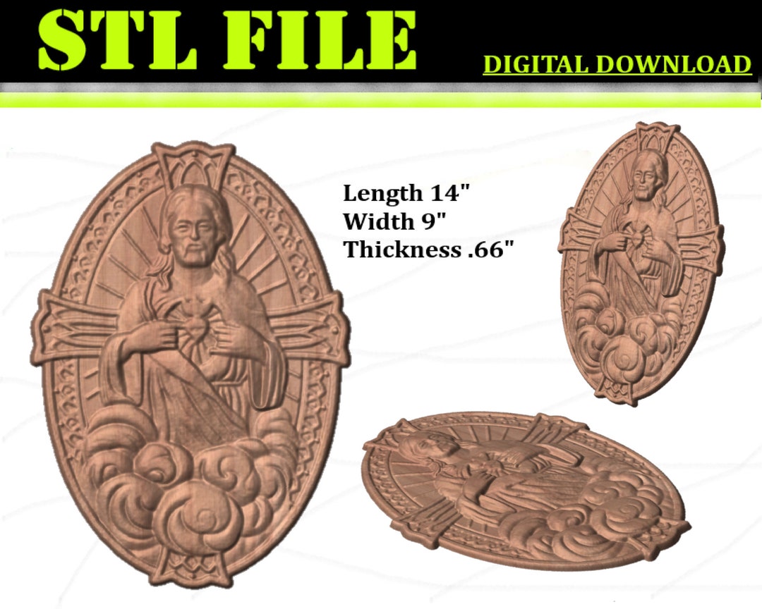 Jesus STL File for 3D Milling, CNC Cut File for a Jesus STL File, Engraving Cut File for a 3d ...
