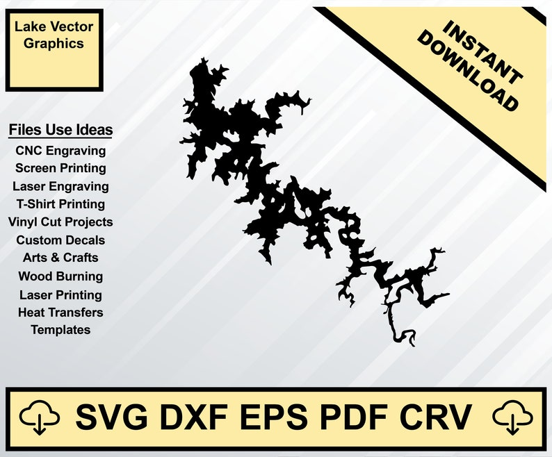 Percy Priest Lake Tennesse Map Silhouette Shape Svg Dxf Pdf - Etsy